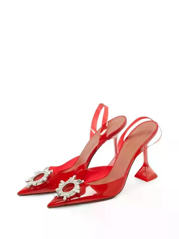 Amina Muaddi Begum Crystal-embellished Pumps - Red