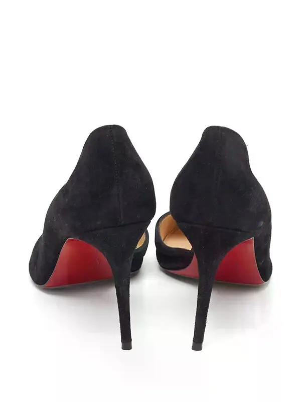 CHRISTIAN LOUBOUTIN Suede D'orsay Cutout Pointed Toe Stiletto Pumps