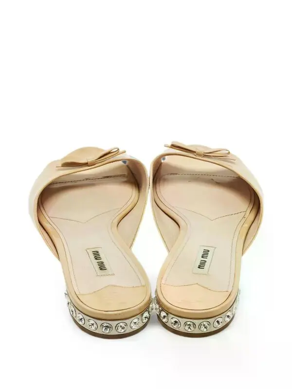 Miu Miu Bow-detail Crystal-embellished Slides