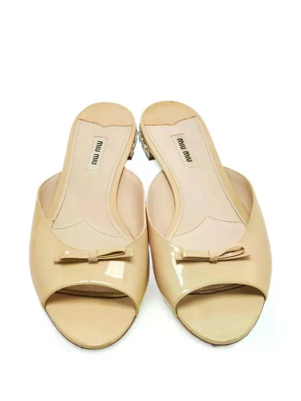 Miu Miu Bow-detail Crystal-embellished Slides
