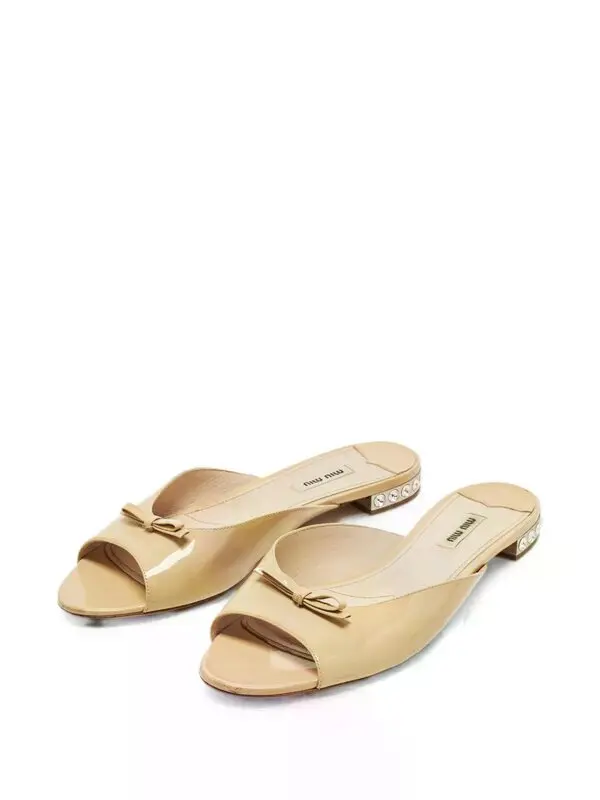Miu Miu Bow-detail Crystal-embellished Slides