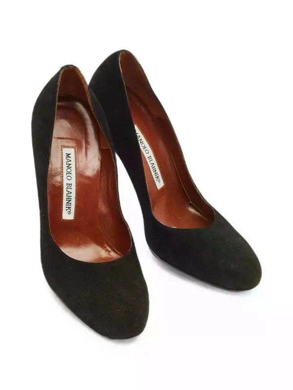 Manolo Blahnik Almond-toe Block-heel Pumps