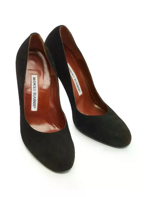 Manolo Blahnik Almond-toe Block-heel Pumps