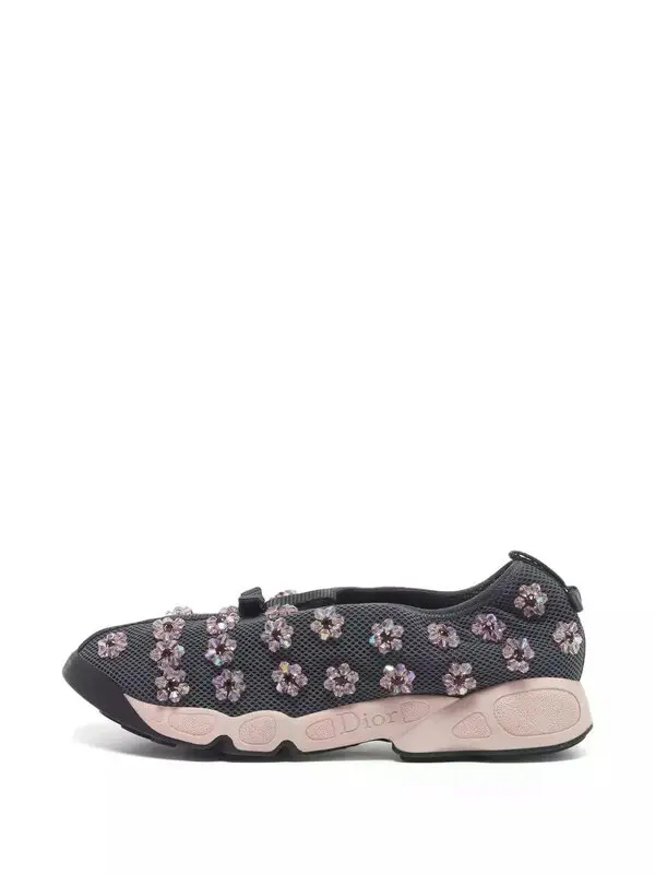 Dior Fusion Crystal-embellished Sneakers - Grey