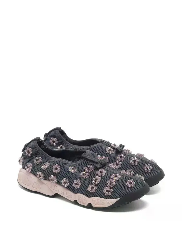 Dior Fusion Crystal Embellished Sneakers - Grey