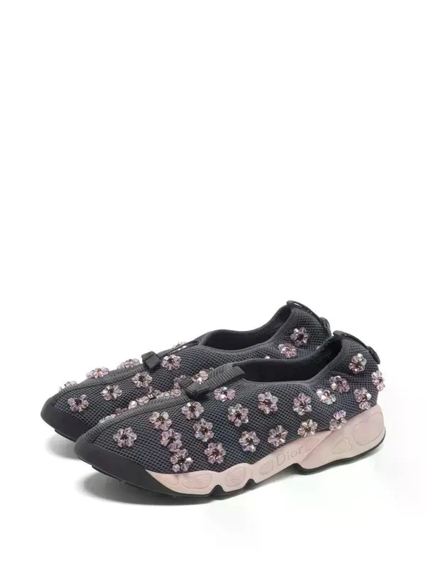 Dior Fusion Crystal Embellished Sneakers - Grey
