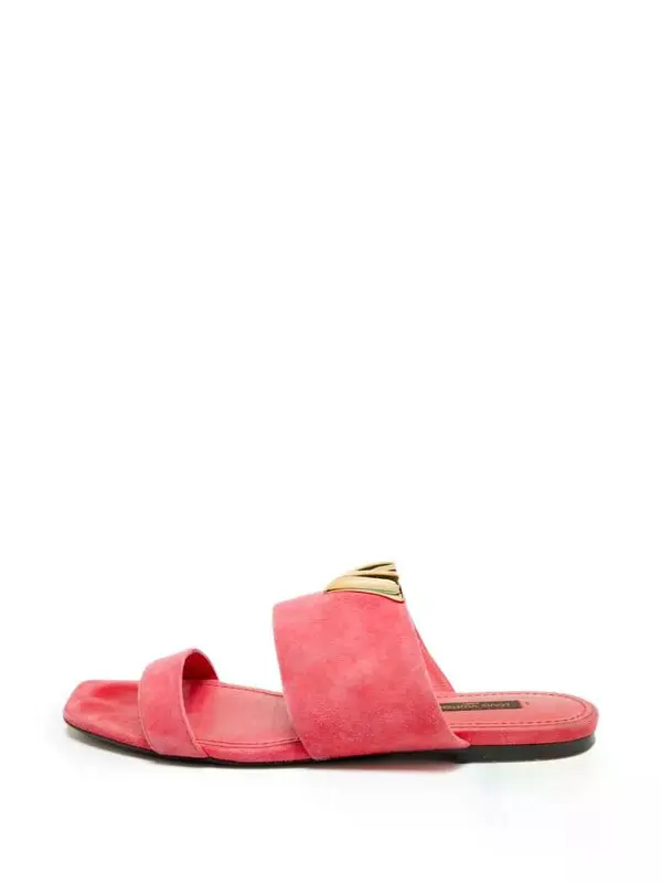 LOUIS VUITTON Essential V Suede Slides - Pink