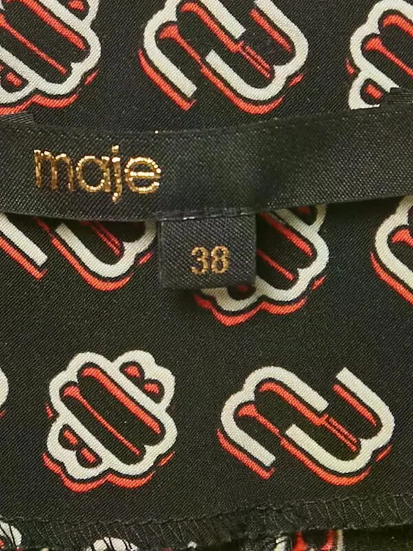 Maje Logo-detail Pattern Midi Dress