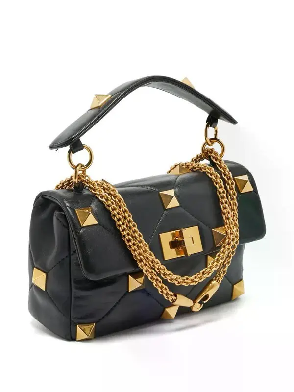 Valentino Garavani Roman Stud-embellished Shoulder Bag - Black