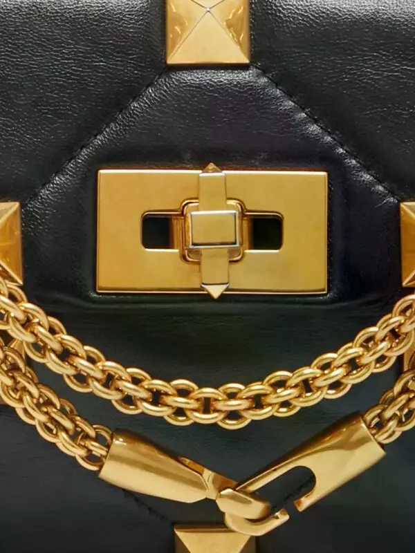 Valentino Garavani Roman Stud-embellished Shoulder Bag - Black