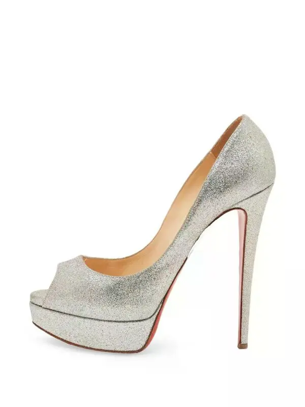 CHRISTIAN LOUBOUTIN Very Privé Peep-toe Pumps - Silver