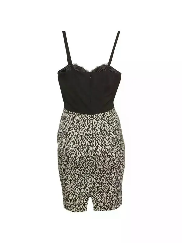 Elisabetta Franchi Abstract-print Bustier Mini Dress - Black