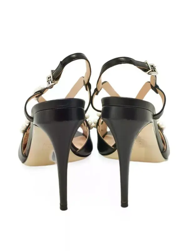 Fendi Faux Pearl-embellished Slingback Sandals