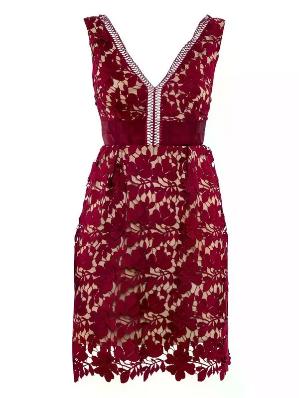 SELF-PORTRAIT Floral-lace Mini Dress