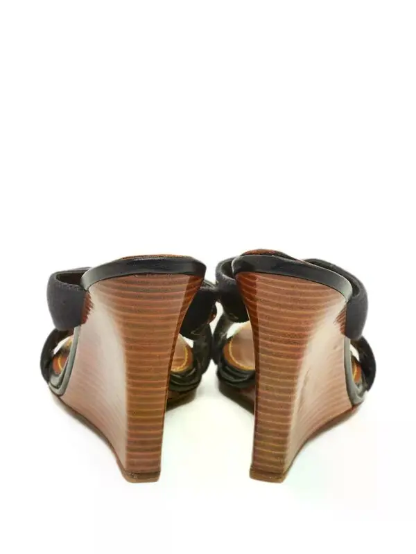 LOUIS VUITTON Studded Cross-strap Wedge Sandals