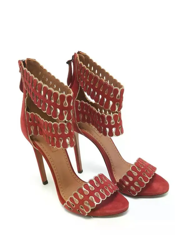 Alaïa Laser-cut Ankle Strap Sandals