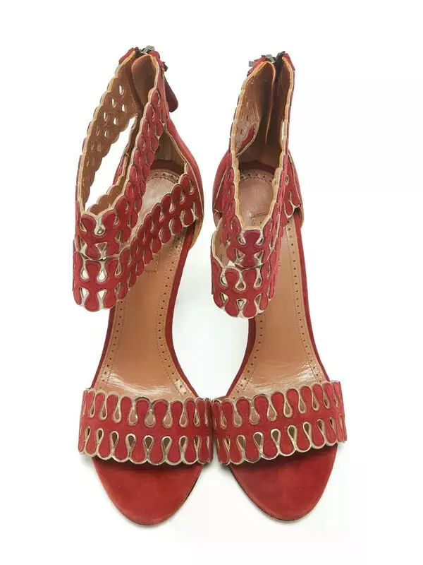 Alaïa Laser-cut Ankle Strap Sandals