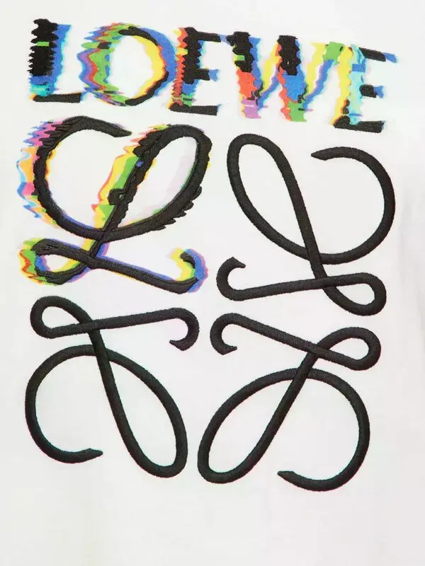 Loewe Glitch Anagram Crewneck T-shirt - White