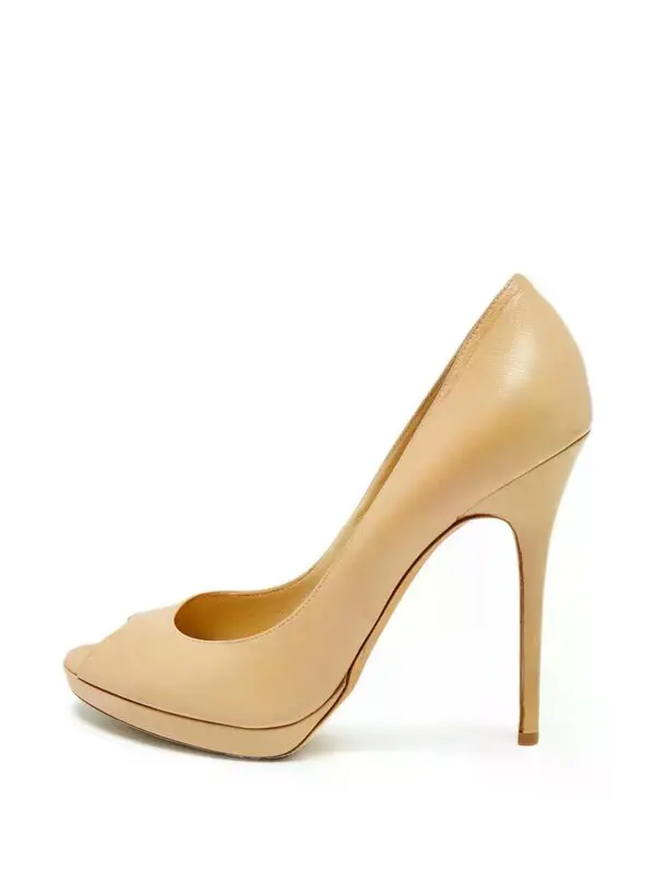 JIMMY CHOO Peep-toe Stiletto Heel Pumps - Neutrals