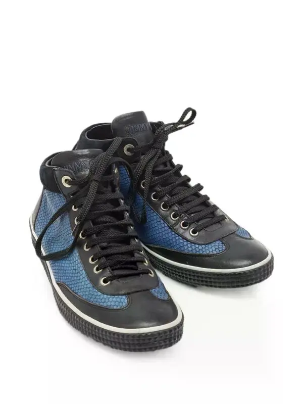 JIMMY CHOO Belgravia Python-embossed Lace-up Sneakers