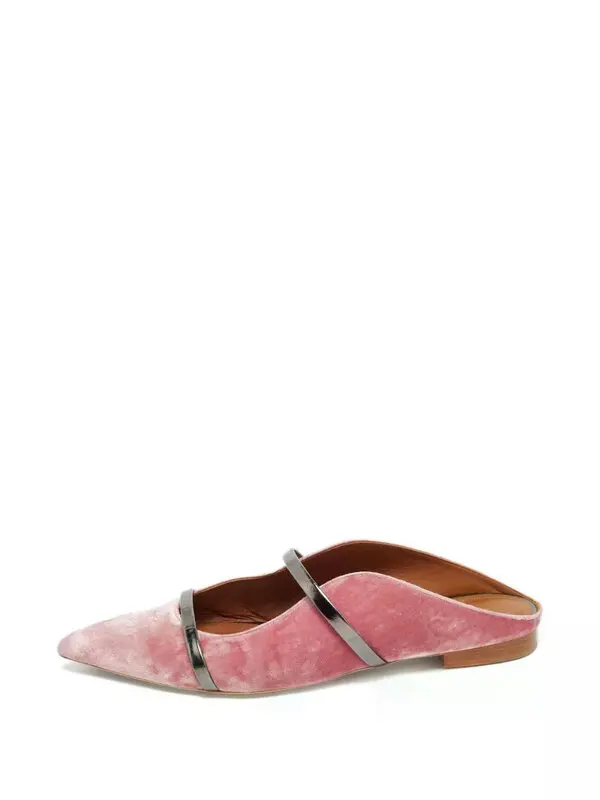MALONE SOULIERS Velvet Pointed Toe Slip-on Flats