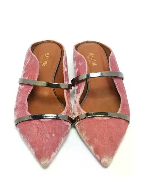 MALONE SOULIERS Velvet Pointed Toe Slip-on Flats