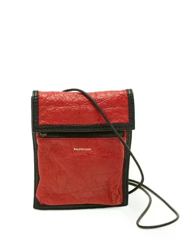 Balenciaga Explorer Leather Crossbody Bag - Red
