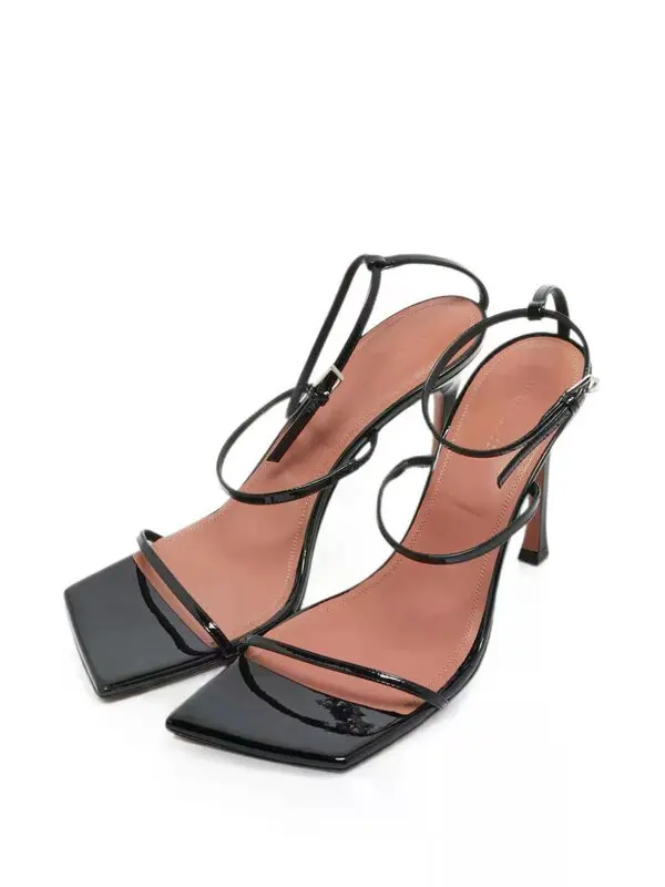 Amina Muaddi Maya Geometric-heel Patent Leather Sandals