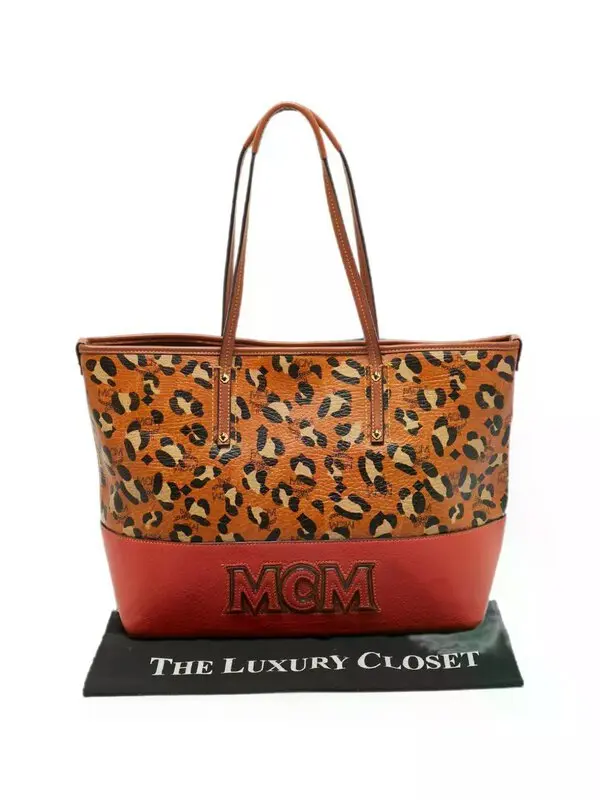 Mcm Heritage Leopard-print Tote Bag
