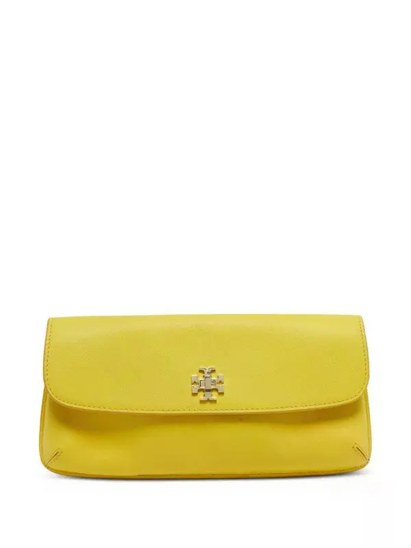 Tory Burch Diana Leather Clutch Bag - Yellow