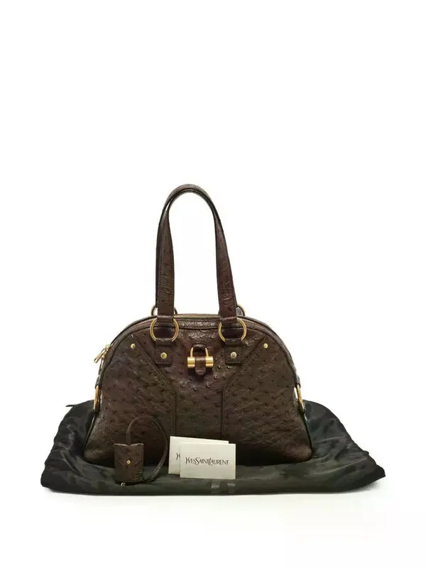Saint Laurent Muse Ostrich-effect Handbag
