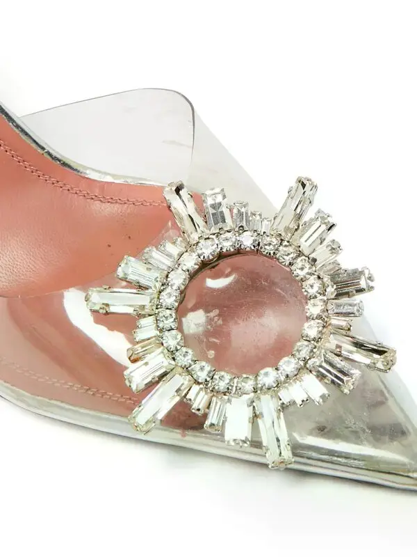 Amina Muaddi Begum Transparent Pvc Crystal Embellished Slingback Sandals