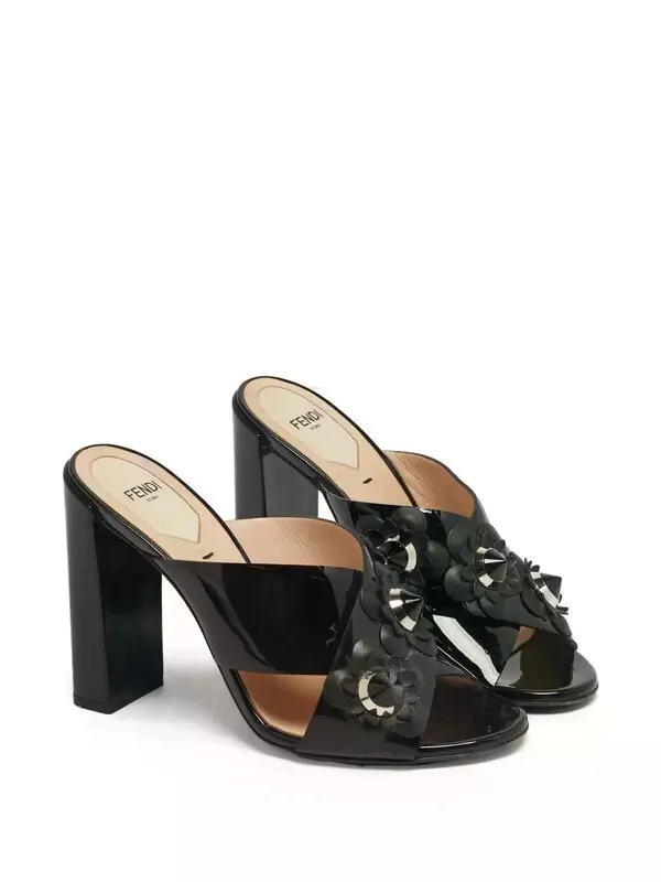 Fendi Flowerland Criss-cross Heeled Sandals