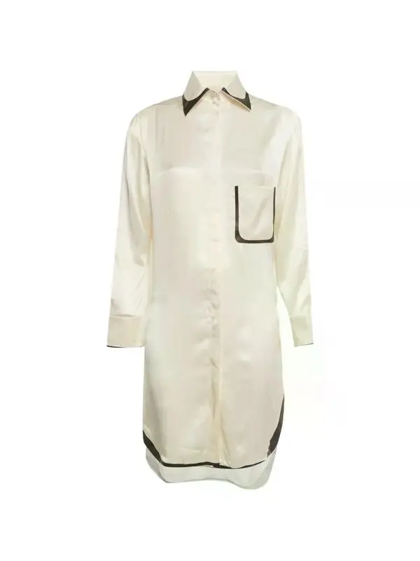 Fendi Contrast-trim Shirt Midi Dress - Neutrals