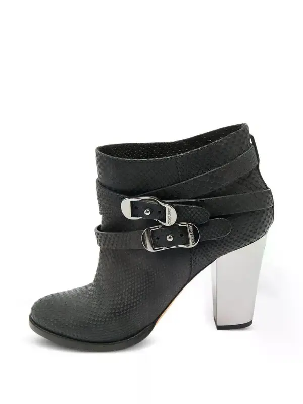 JIMMY CHOO Marlin Python-embossed Ankle Boots - Black