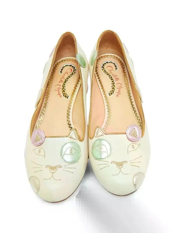 CHARLOTTE OLYMPIA Kitty Leather Ballet Flats