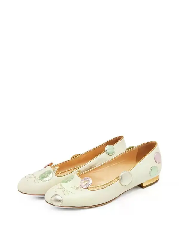 CHARLOTTE OLYMPIA Kitty Leather Ballet Flats