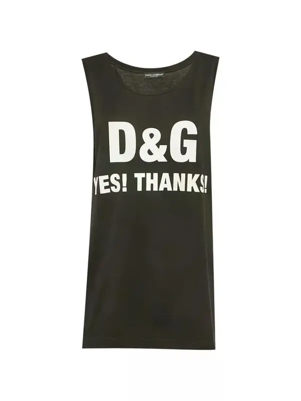 Dolce & Gabbana Slogan-print Tank Top - Black