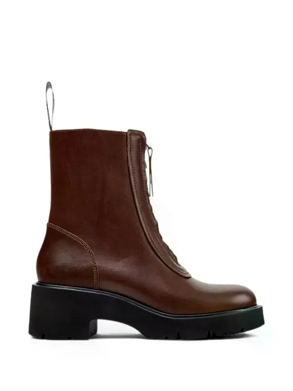 Camper Milah Zip-front Ankle Boots - Brown