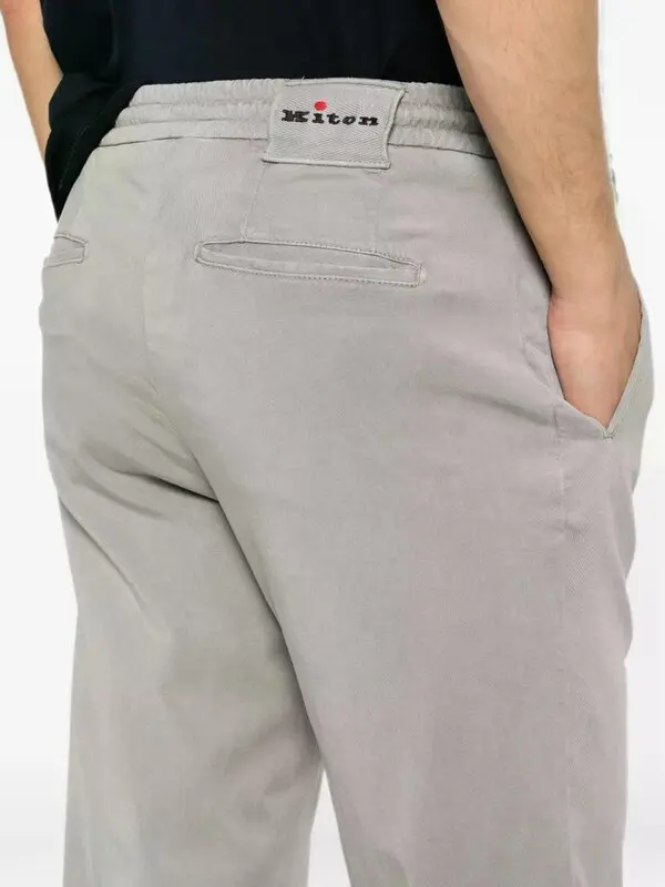 Kiton Logo-patch Pleated Trousers