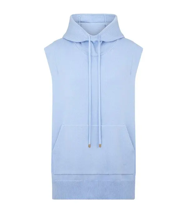 TOM FORD Stretch-cashmere Sleeveless Hoodie - Blue