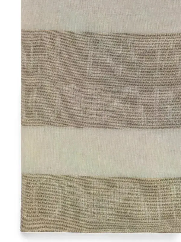 Emporio Armani Logo-jacquard Frayed Scarf