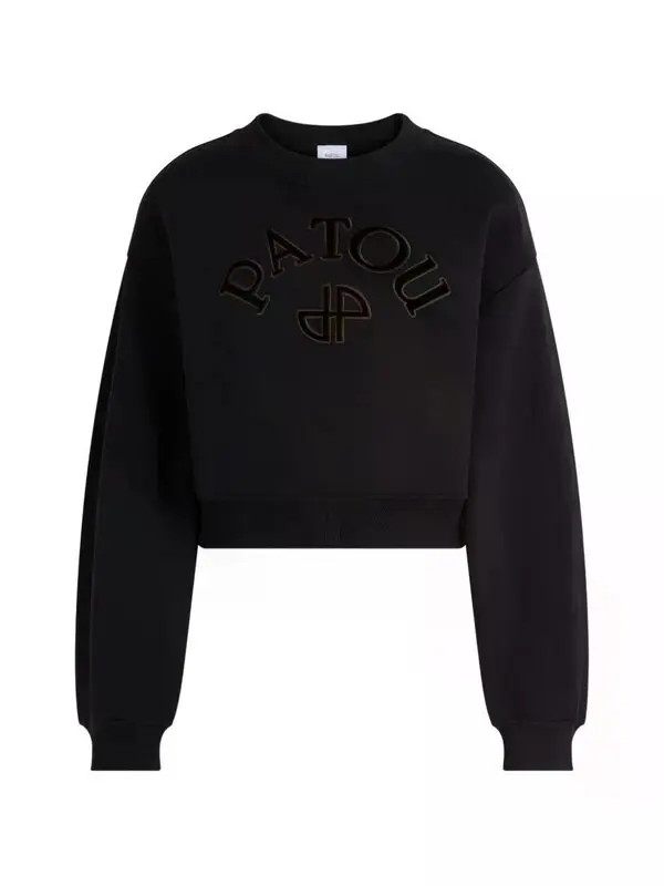 PATOU Logo-embroidered Cropped Sweatshirt