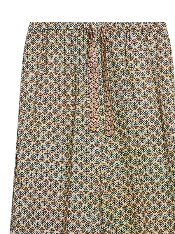 Momoni Printed Elasticated Palazzo Pants - Neutrals