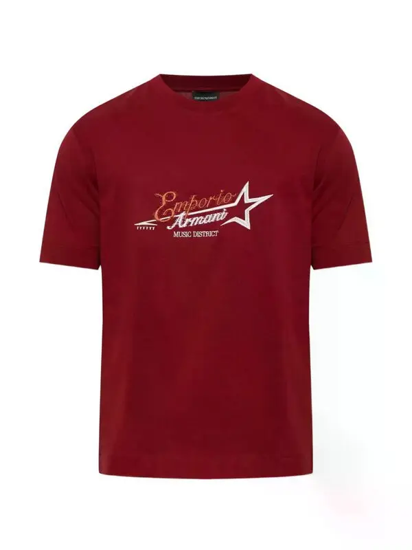 Emporio Armani Embroidered Logo T-shirt - Red