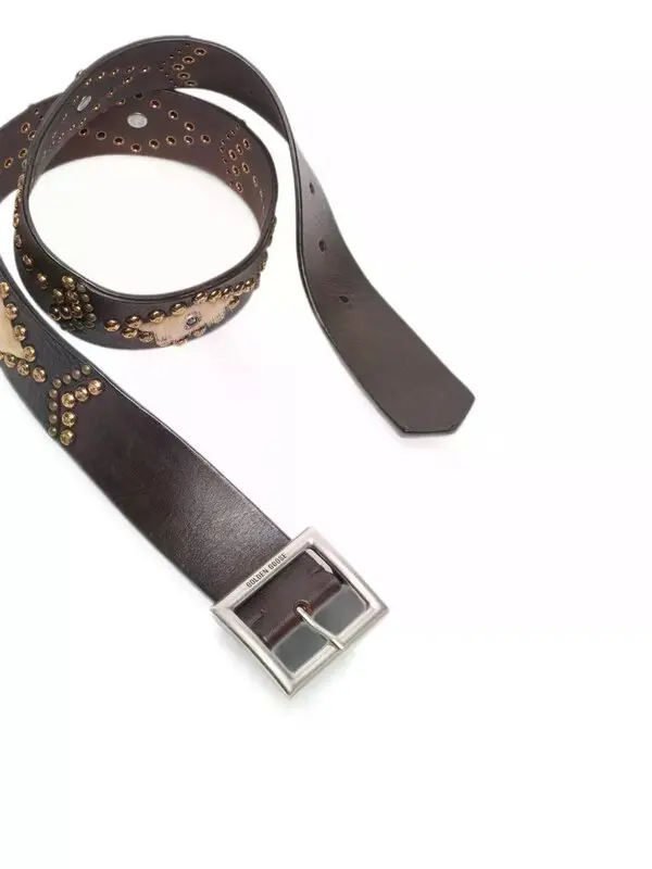 GOLDEN GOOSE Sierra Belt With Decorative Studs - Brown