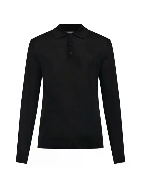Dsquared2 Button-down Polo-collar Sweater - Black