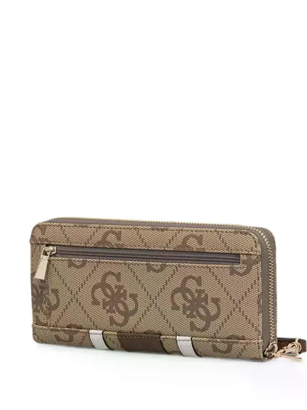 Guess Laurel Logo-print Striped Wallet - Neutrals
