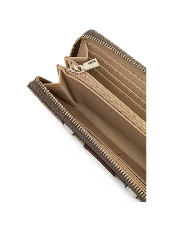 Guess Laurel Logo-print Striped Wallet