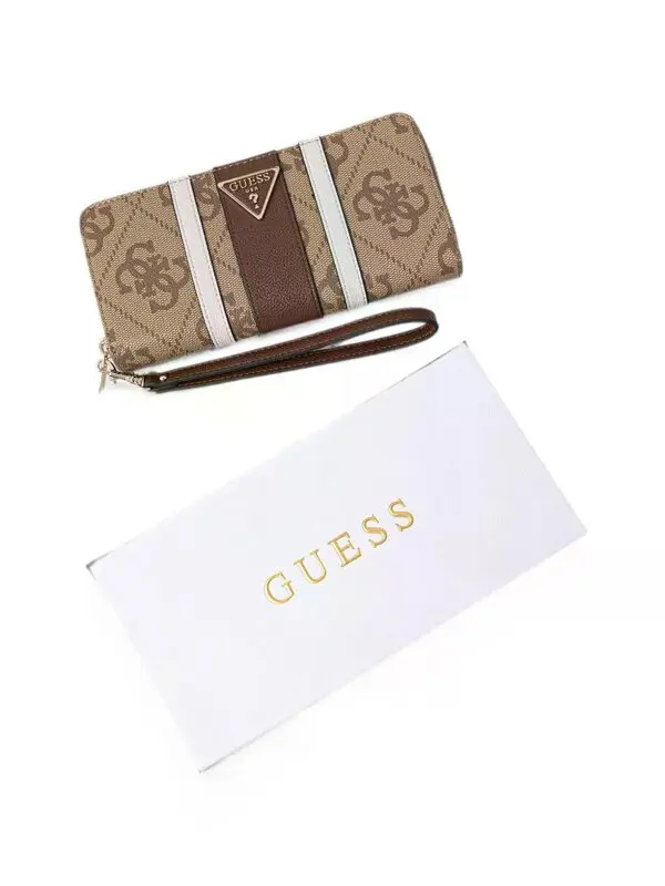 Guess Laurel Logo-print Striped Wallet